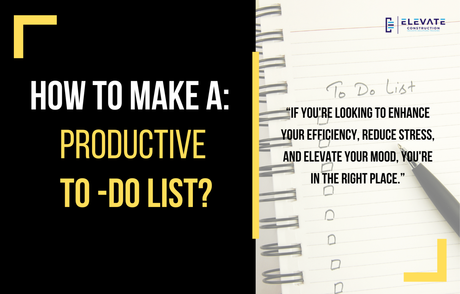 How To Make A Productive To-Do List - Elevate Constructionist