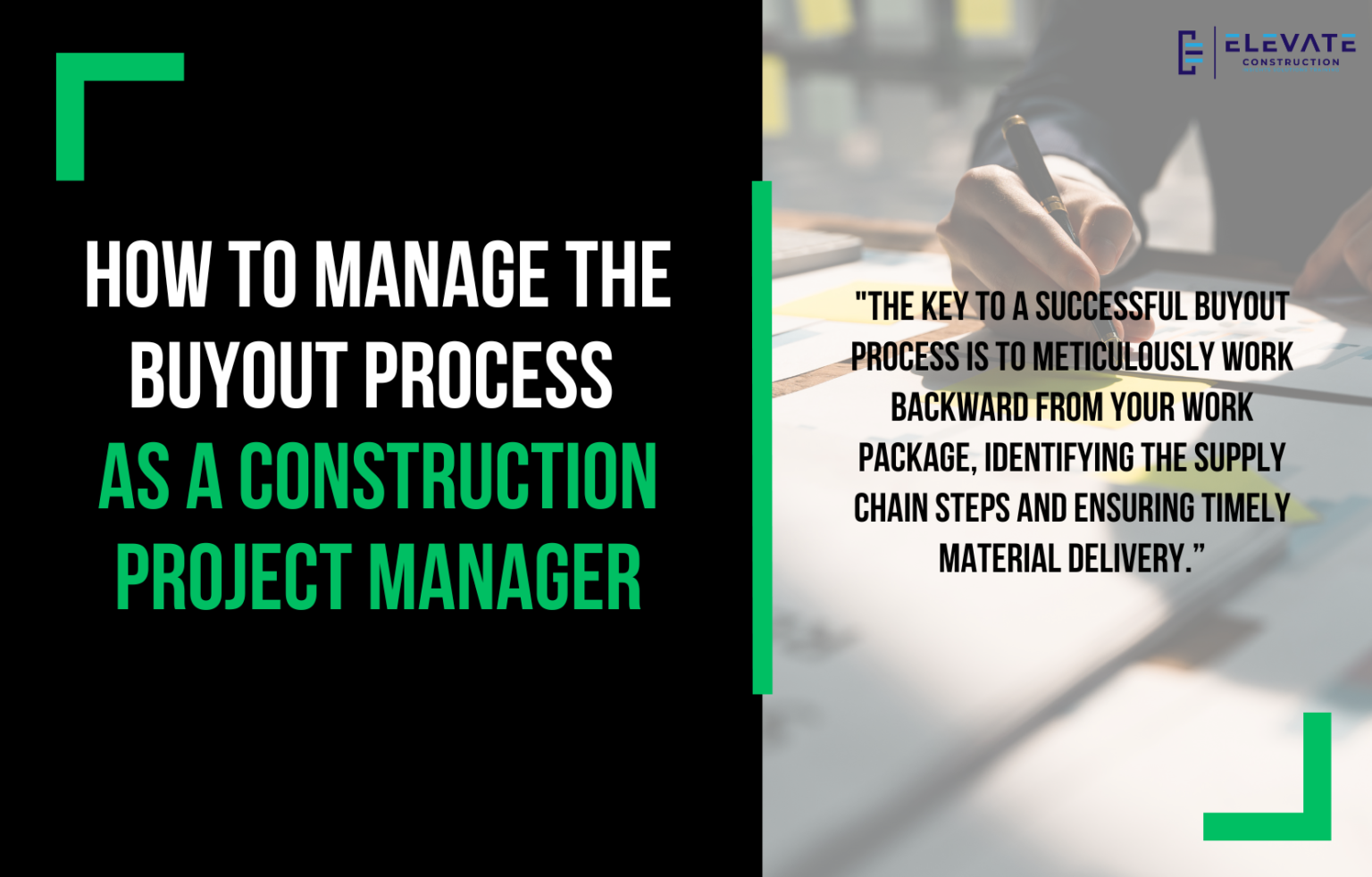 How to Manage the Buyout Process as a Construction Project Manager - Elevate Constructionist