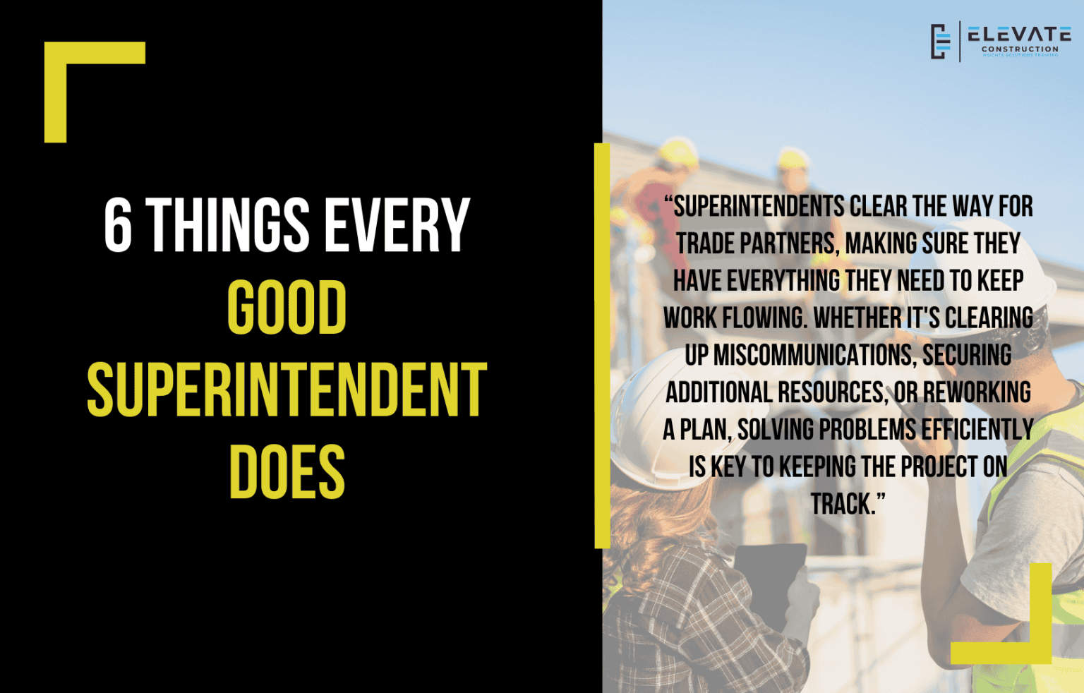 6 Things Every Good Superintendent Does - Elevate Constructionist