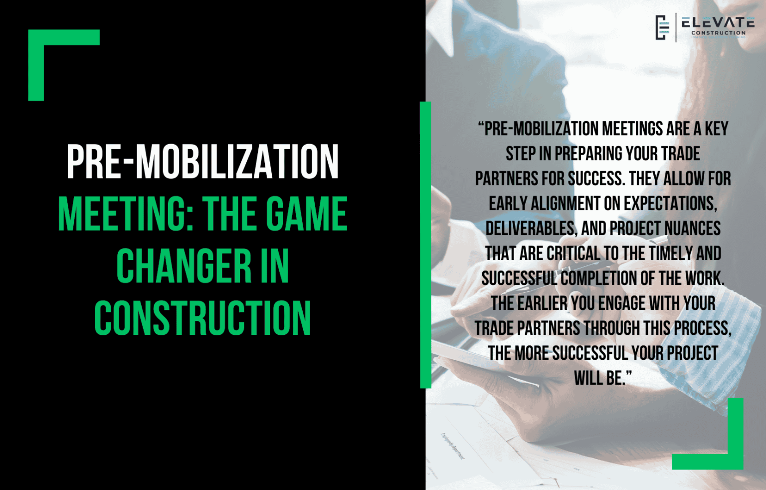 Pre-Mobilization Meeting: The Game Changer In Construction - Elevate ...