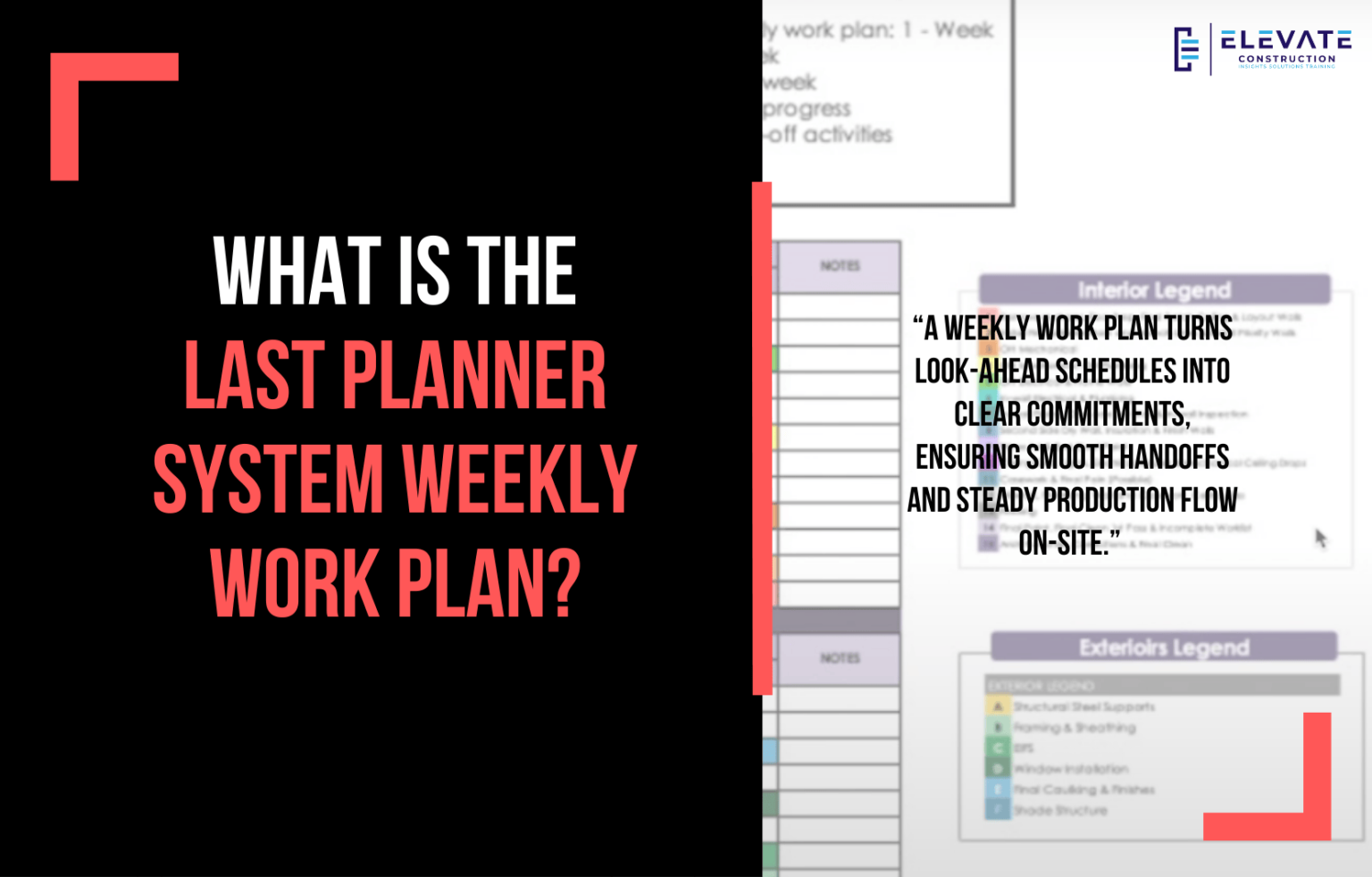 What Is The Last Planner System Weekly Work Plan? - Elevate Constructionist