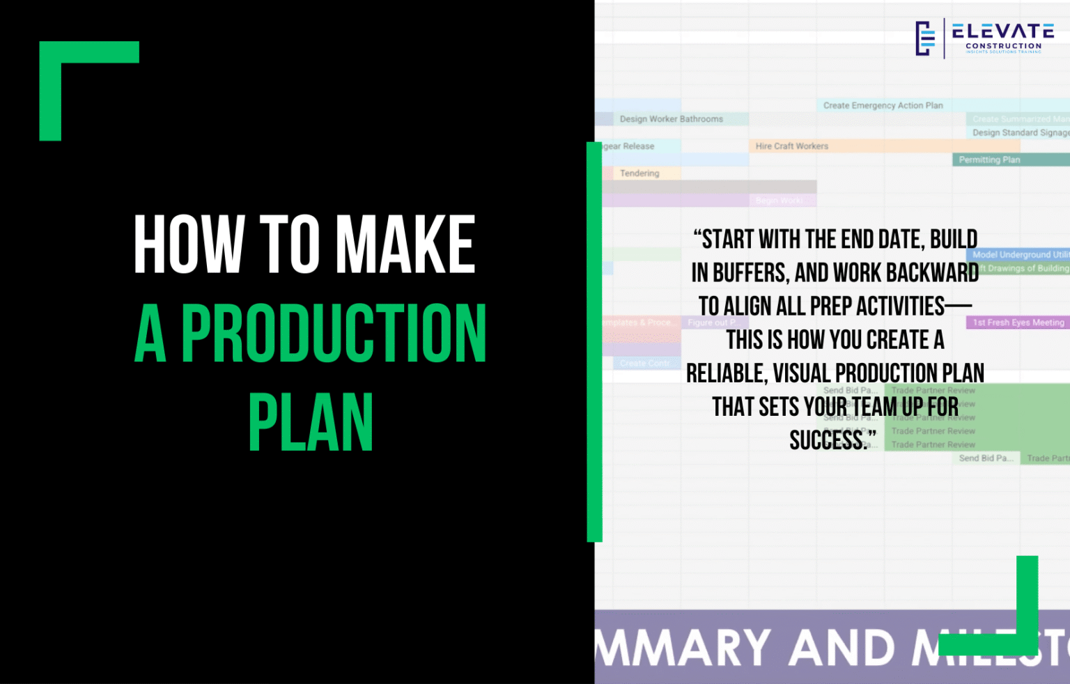 How To Make A Production Plan - Elevate Constructionist