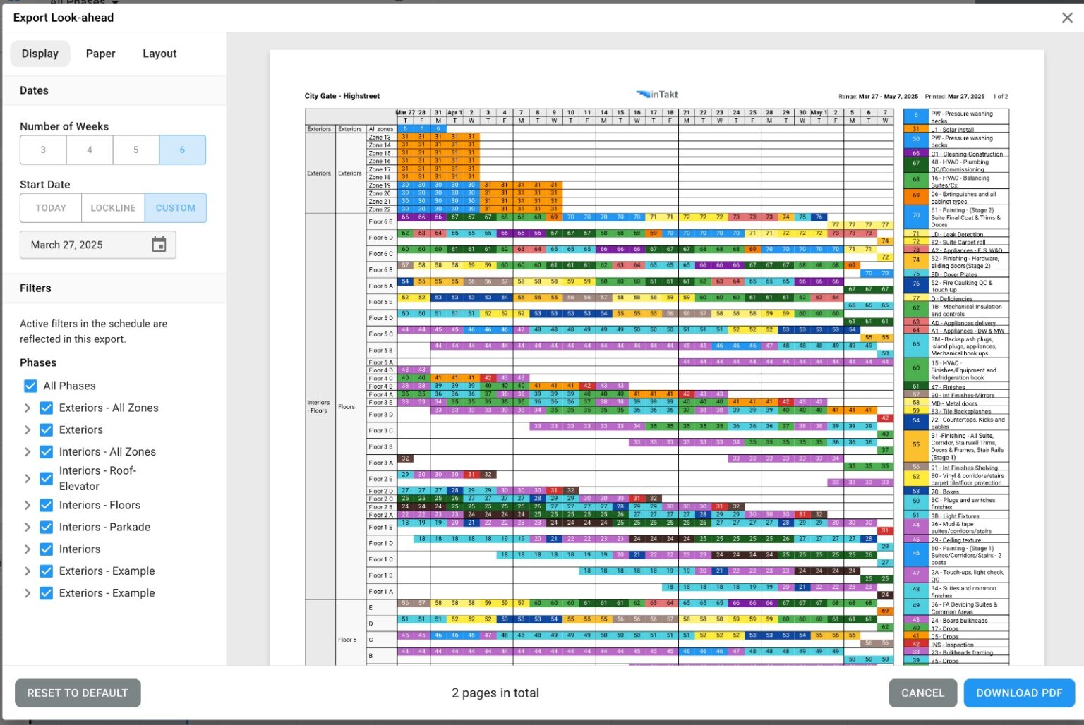 Weekly Work Plan and Look Ahead features: Now live on inTakt! - Elevate Constructionist