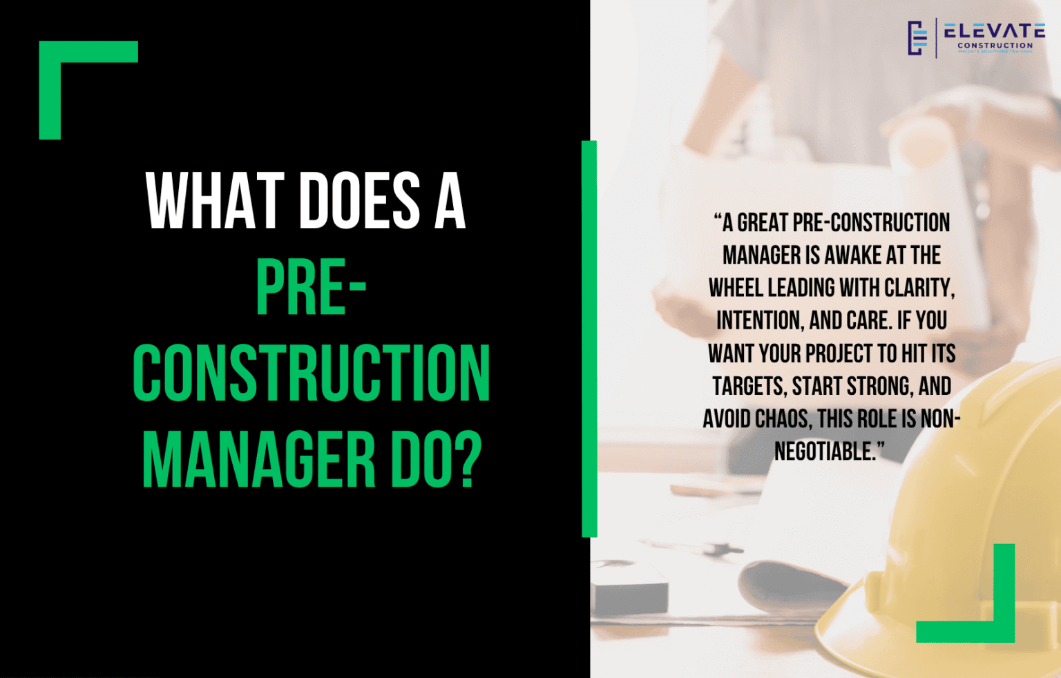 What Does A Pre-Construction Manager Do? - Elevate Constructionist