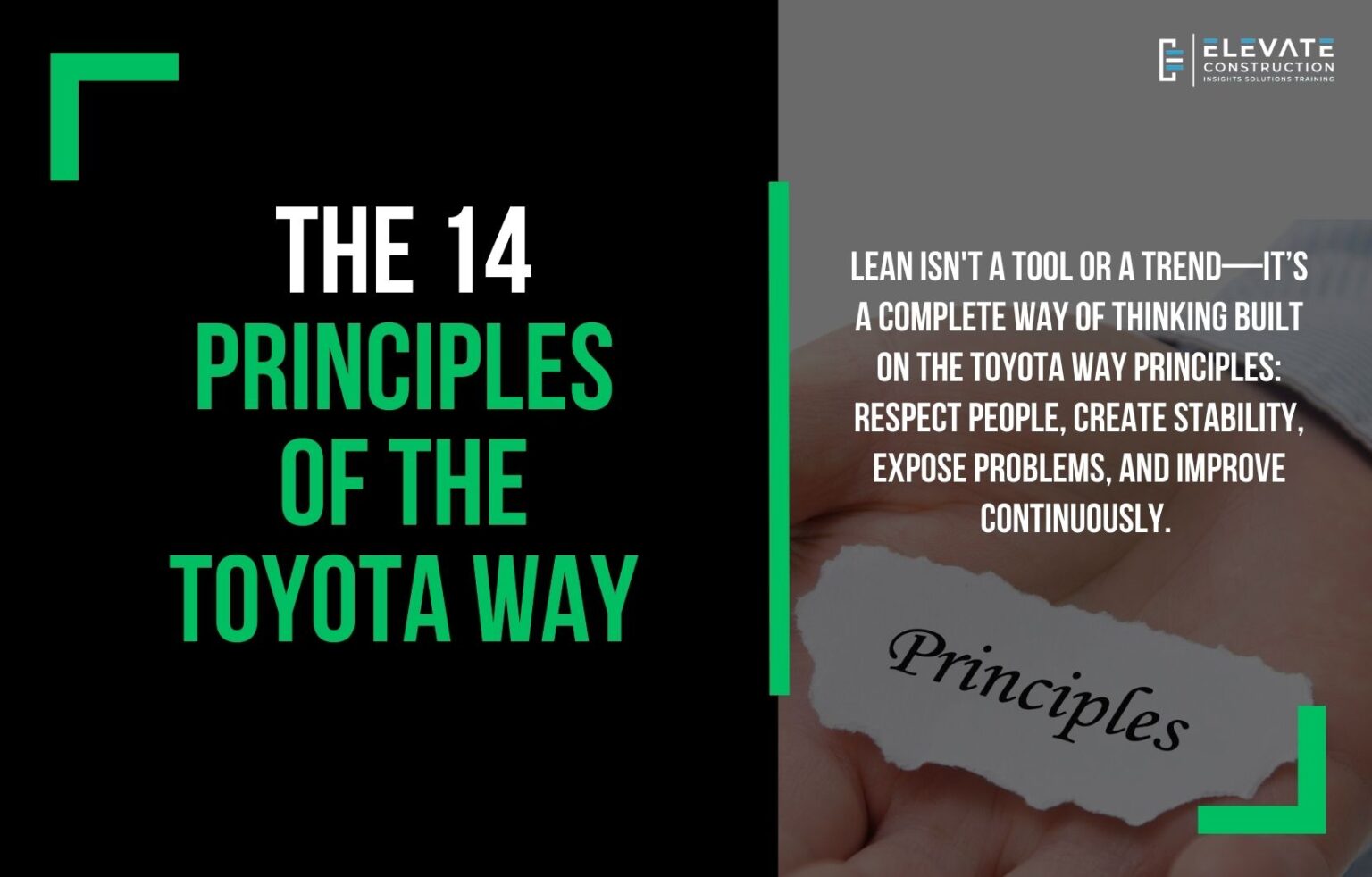 The 14 Principles of the Toyota Way - Elevate Constructionist