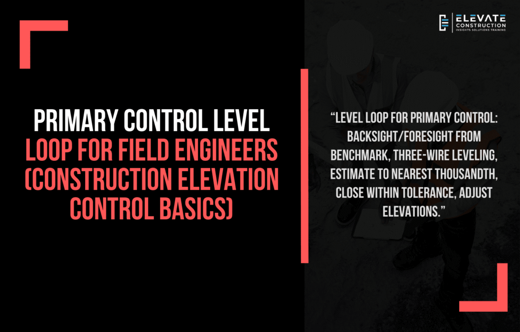 Primary Control Level Loop For Field Engineers (Construction Elevation ...
